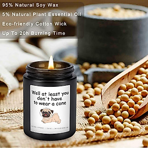 Funny Get Well Soon Gifts for Women Men, at Least You Don’t Have to Wear A Cone, Feel Better Gifts, Recovery Feel Better Gifts for Friend, Lavender Scented Candle