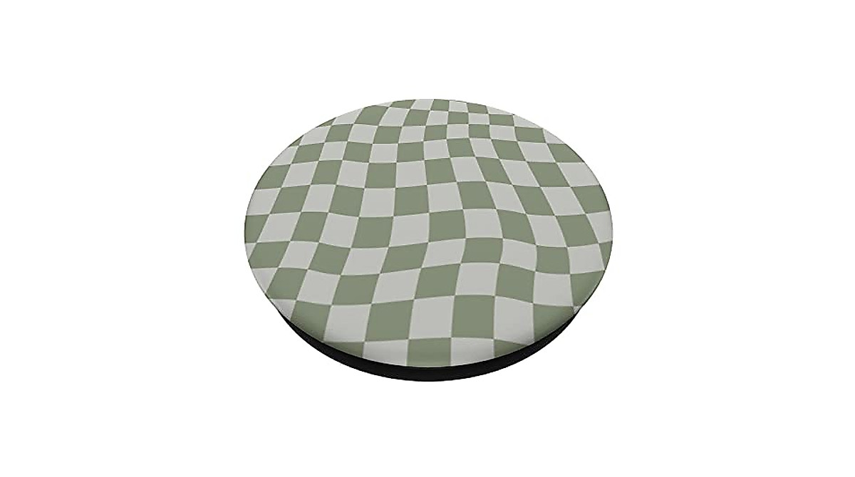 Wavy Checkered Sage Green PopSockets - Trendy Accessory