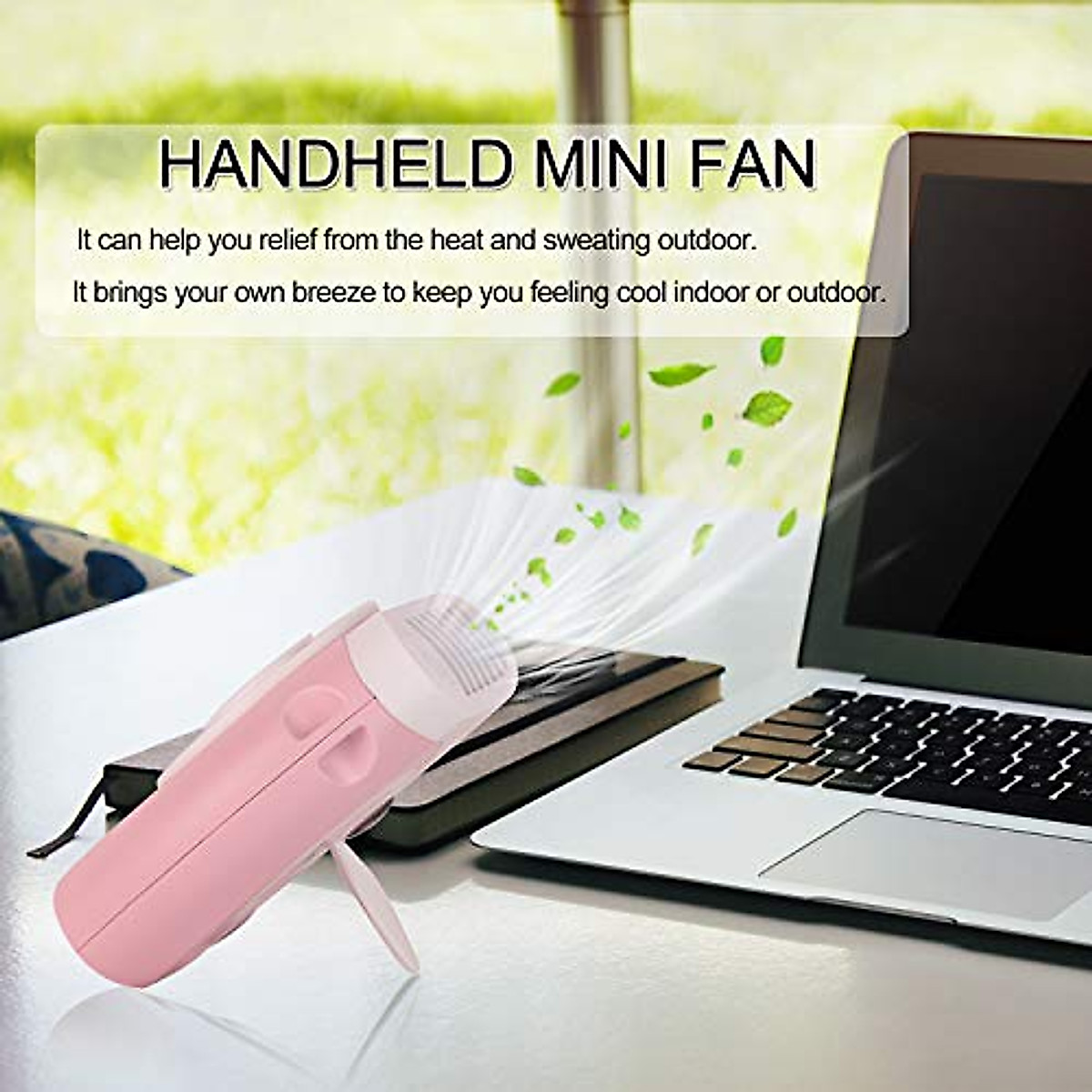 Ysmlife Handheld Mini Fan, Eyelash Extension Fan, Battery Powered Portable Fan, Rechargeable Personal Fan, Small Neck Fan with Lanyard USB Charging Cable for Travel Desk Lash Face Neck(Pink)