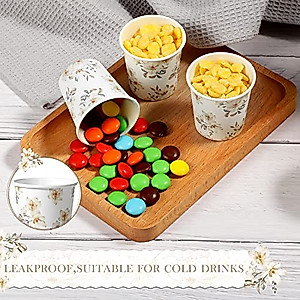 500 Pcs Tasting Paper Cups 2oz Disposable Mouthwash Cup Mini Beverage Drinking Cup Small Snack Cup for Kid Adult Home Bathroom Kitchen Picnic Travel Events Party Supplies Favors (Flower)