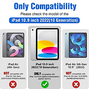 Nillkin iPad 10th Generation Case with Keyboard (10.9", 2022), Detachable Keyboard for iPad 10th Generation with Slide Camera Cover and Multi-Touch Trackpad, Protective Case with Pencil Holder