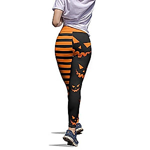 ZOOJINFAR High Waisted Leggings for Women Tummy Control Booty Bubble Hip Lifting Tights Halloween Funny Graphic Stretch Pants