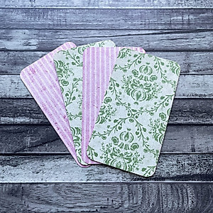 Shabby Roses Junk Journal Pockets and Card Set - Floral Scrapbook Accessories - Paper Ephemera Bundle