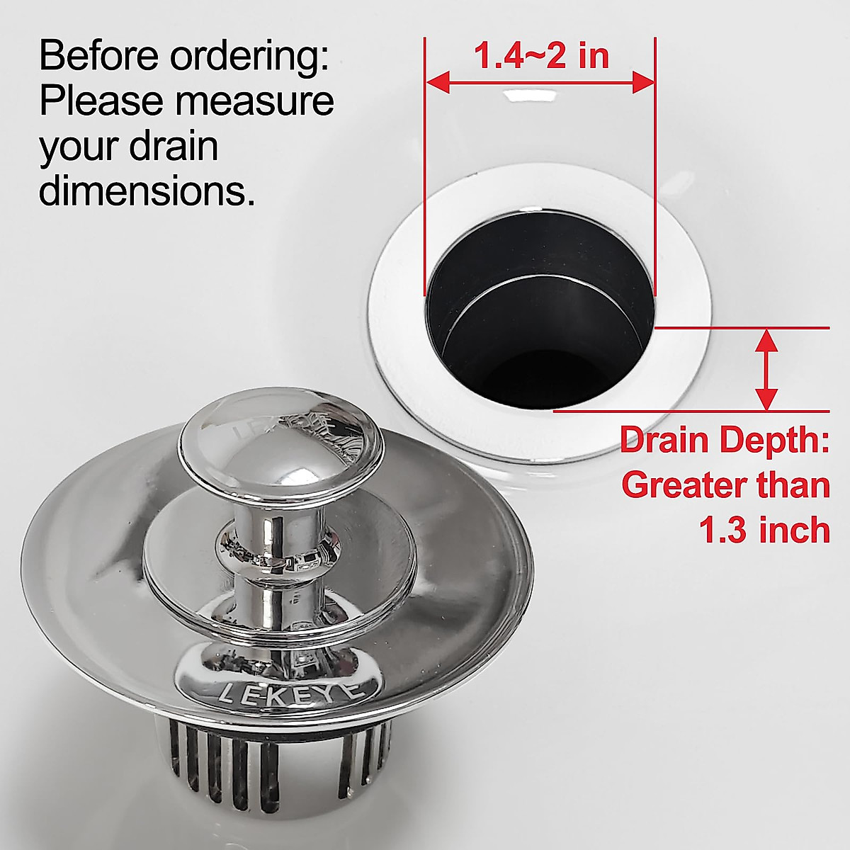 LEKEYE Shower Drain Hair Catcher | Bathroom Drain Stopper | Drain Plug with Filter Hair Catcher