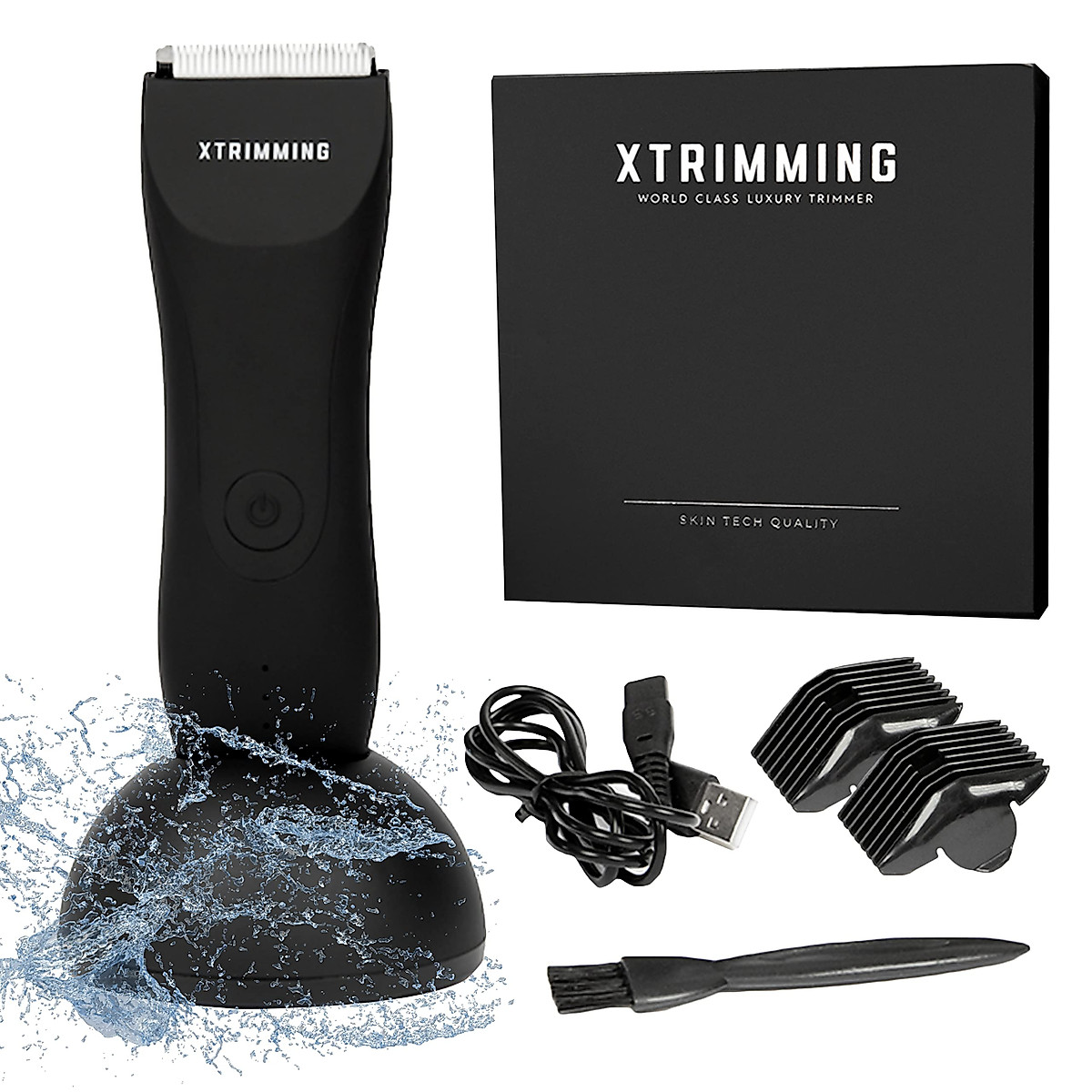 Xtrimming Pubic Hair Trimmer for Men - Waterproof Electric Body Trimmer for Men - Body Hair Trimmer for Men - Great Hair Razor Hygiene Fully, Cordless Trimmer, Rechargeable & Smooth Body Shaver