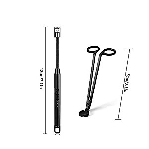 Vidisan Rechargeable Candle Lighter and Wick Trimmer,Candle Accessory Set,Candle Wick Clipper Wick Cutter Scissor,Electric Rechargeable Arc Lighter Display USB Lighter-Black