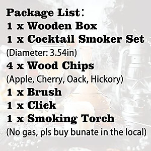 Call Me Old Fashioned Wooden Box Cocktail Smoker Kit Torch (No Gas) for Drinks Set Unique Birthday Christmas Gift for Men Him Dad Husband Father Grandpa
