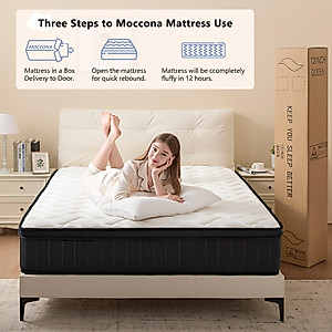 Queen Mattress 12 Inch Hybrid Mattress Queen with Memory Foam - Mattress in a Box with Individual Pocket Spring - Medium Firm Mattress Sleep Support Pressure Relief CertiPUR-US Certified 12 Inch Queen