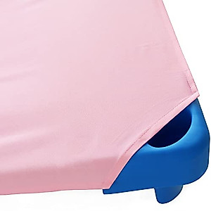 Standard Size Daycare/Pre-School Cot Sheet, 23" x 51", Children’s Naptime Cot Sheet, Pink, Breathable Microfiber Nap Sheet for Boys and Girls