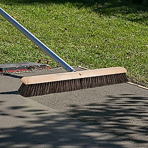 Wide Block Horsehair Broom, Concrete, 24 inch, Natural Horsehair, Wide Wood Block, Brush, Made in the USA, 6442