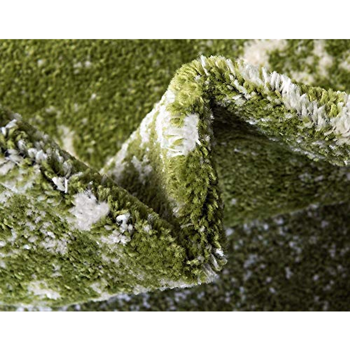 Unique Loom Bromley Collection Area Rug - Wells (3' Round, Green/ Ivory)