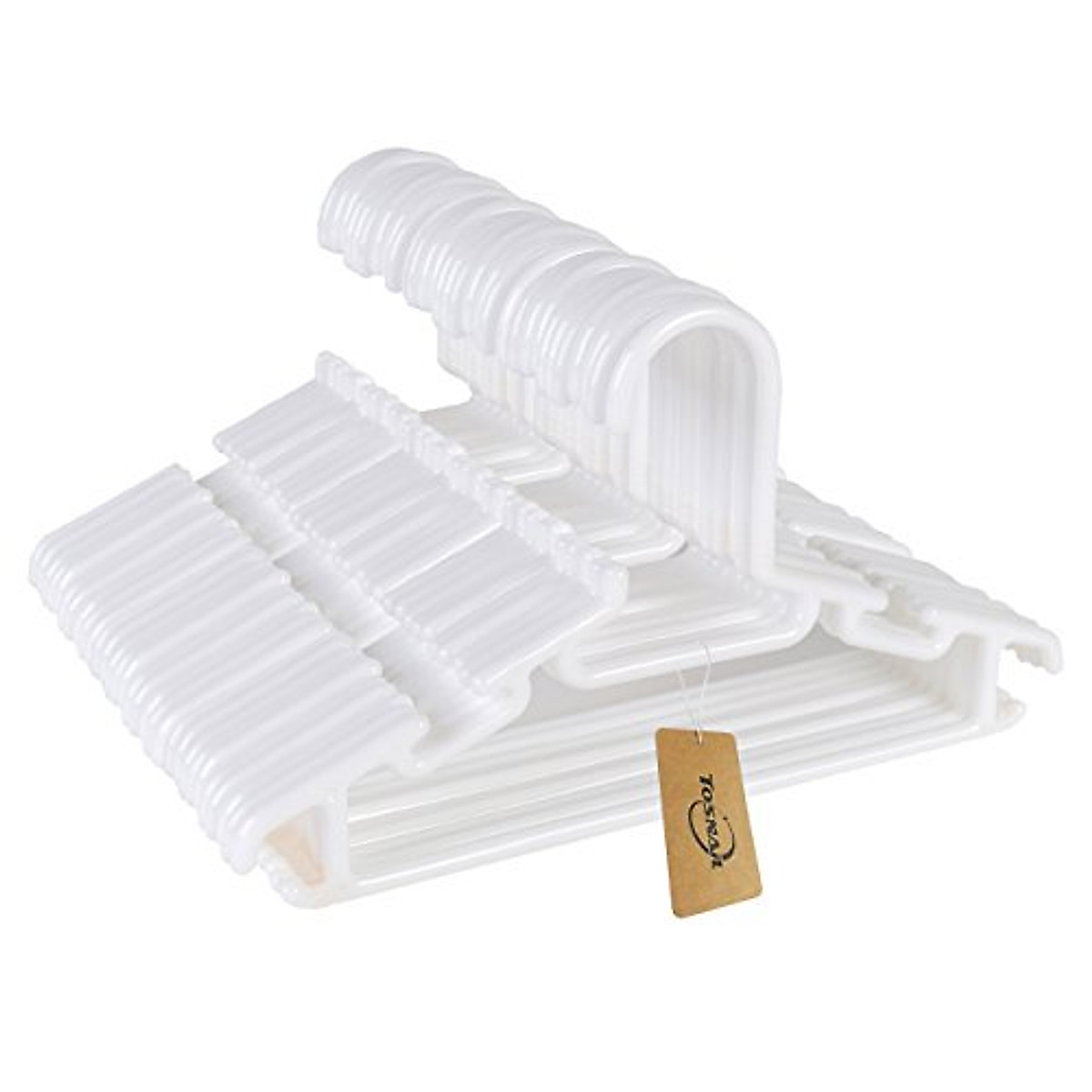 Tosnail 40 Pack Plastic Children's Hangers - White
