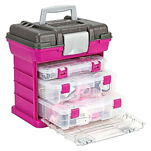 Creative Options 1363-85 Grab N' Go Rack System with Two No.2-3630 Deep Pro-Latch Organizers and One No.2-3650 Organizer, Magenta/Sparkle Gray,Medium