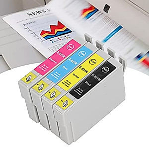 4Pcs Ink Cartridge, BK C M Y Clear Fadeless Printer Cartridge, Print 400 Pages, for Print Photos, Test Papers, Documents