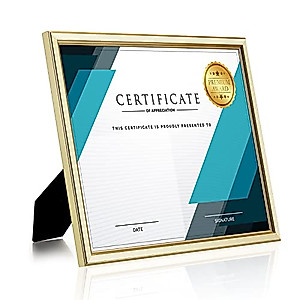 LaVie Home 8.5x11 Picture Frames (1 Pack, Gold) Simple Designed Photo Frame with High Definition Glass for Wall Mount & Table Top Display