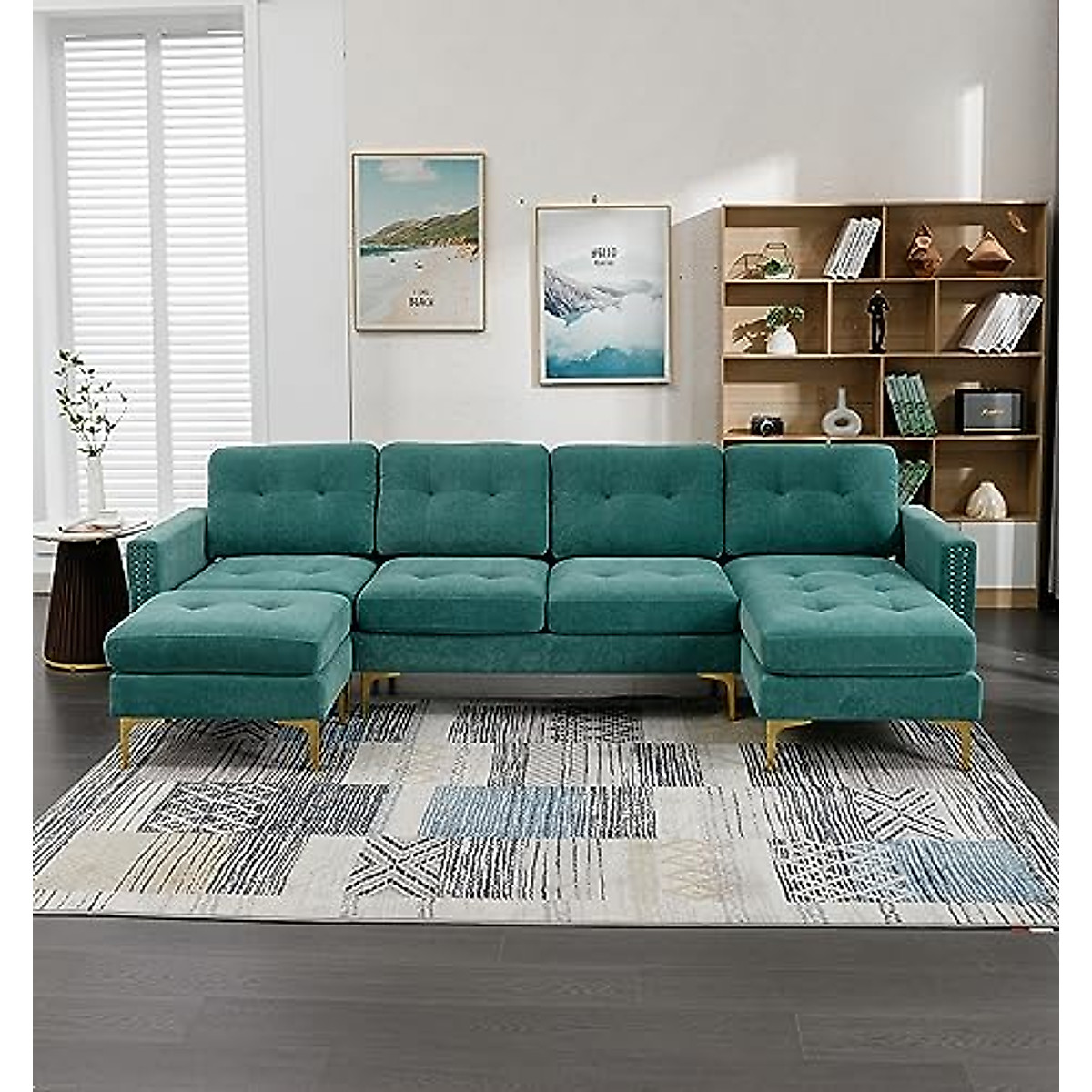 YUNLife&Home Convertible Modular Sectional Sofa,Modern Upholstered L-Shaped Accent Corner Sofá Couch Bed for Living Room Apartment Office Furniture Set