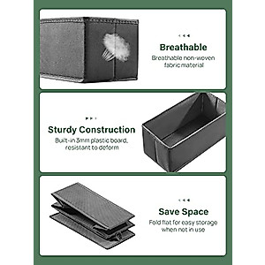 Kootek 16 Pack Drawer Organizers for Clothing, Dresser Drawer Organizer Clothes Fabric Foldable Dividers, Cabinet Closet Organizers and Storage Boxes for Baby Clothes, Underwear, Bras, Socks