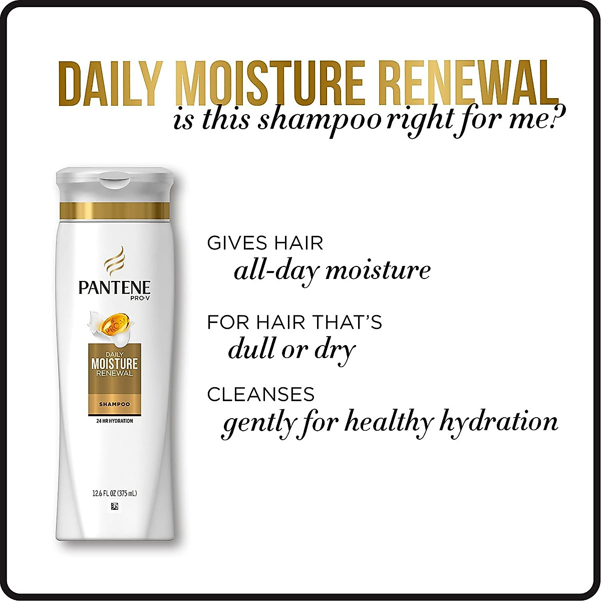 Pantene Shampoo Daily Moisture Renewal 25.4 Ounce (751ml) (2 Pack)