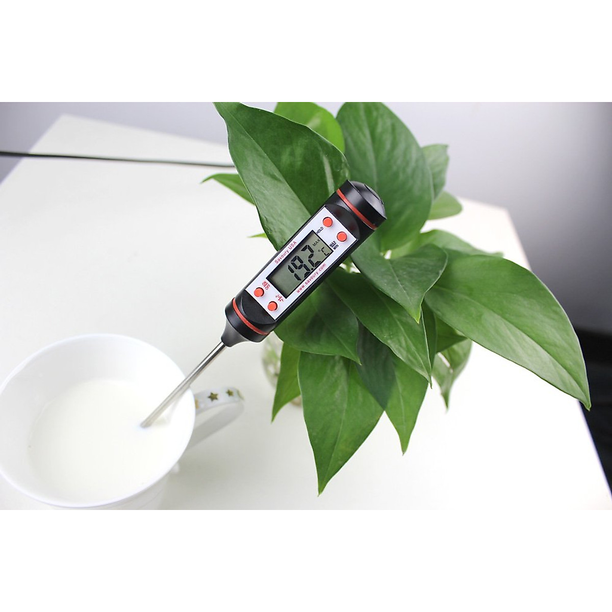 Savoury USA Cooking Thermometer - Digital Thermometer - Food Thermometer - Meat Thermometer - Instant Read Thermometer - Best Thermometer for all Food, BBQ, Candy, Sugar, Grill and Liquid.