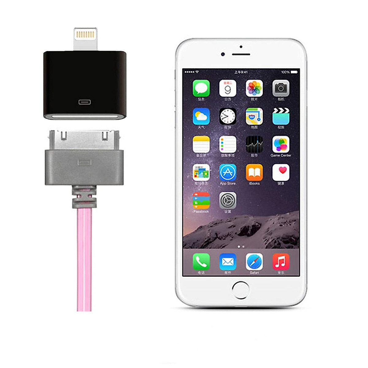 Lightning to 30-pin Adapter，Apple MFi Certified iPhone 8-Pin Male to 30-Pin Female Adapter Charging Sync Converter Connector Compatible iPhone 13/13P/12/11/X/8/7/6P/5S/5/iPad/iPod (No Audio)