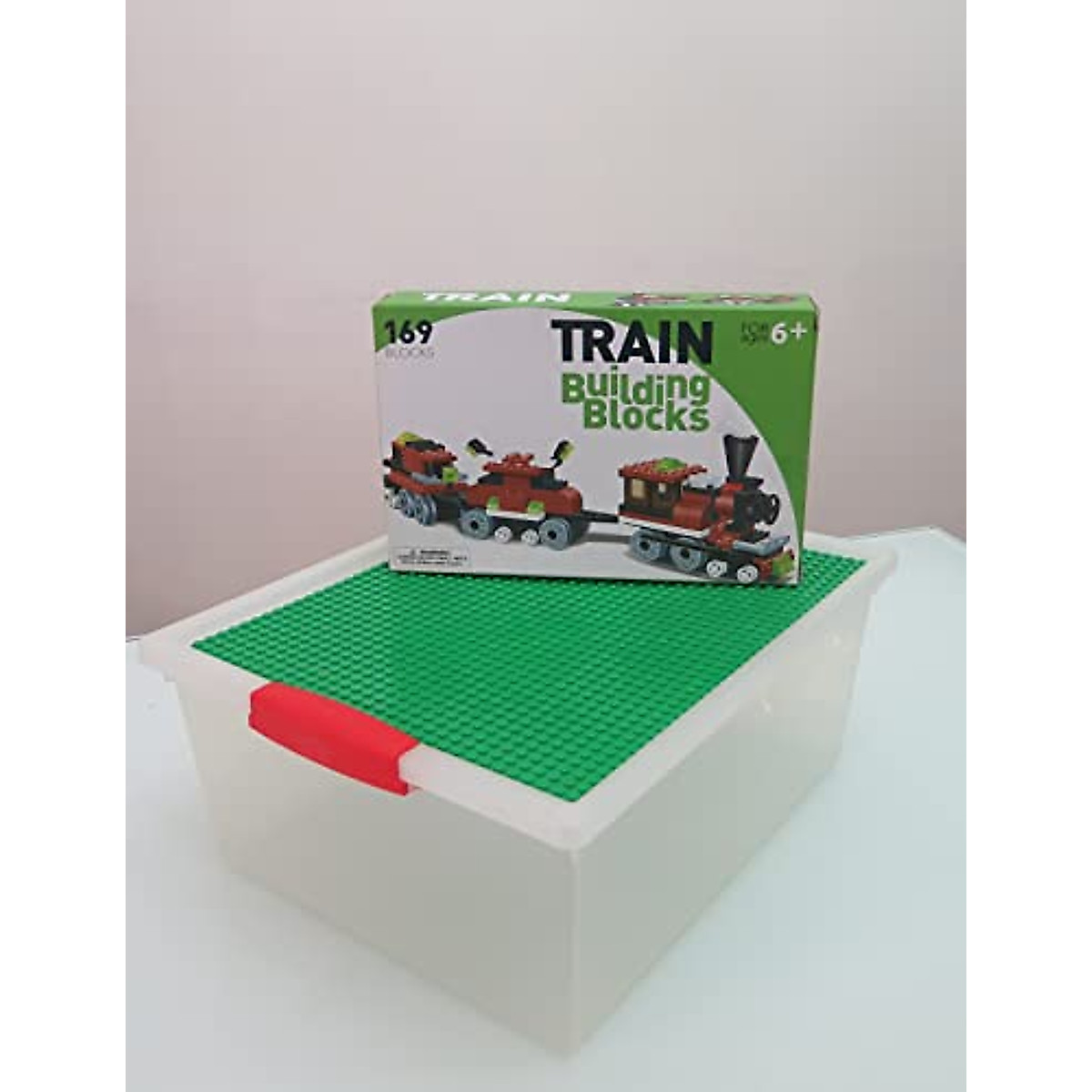 Romanoff 12 QT Clear Storage Box with Red Snap Handle. Great for Toys,Garage & Laundry Room Organization. ***Stores Kinetic Sand Perfectly!!***