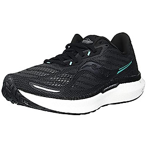 Saucony Women's Triumph 19 Running Shoe, Black/White, 9