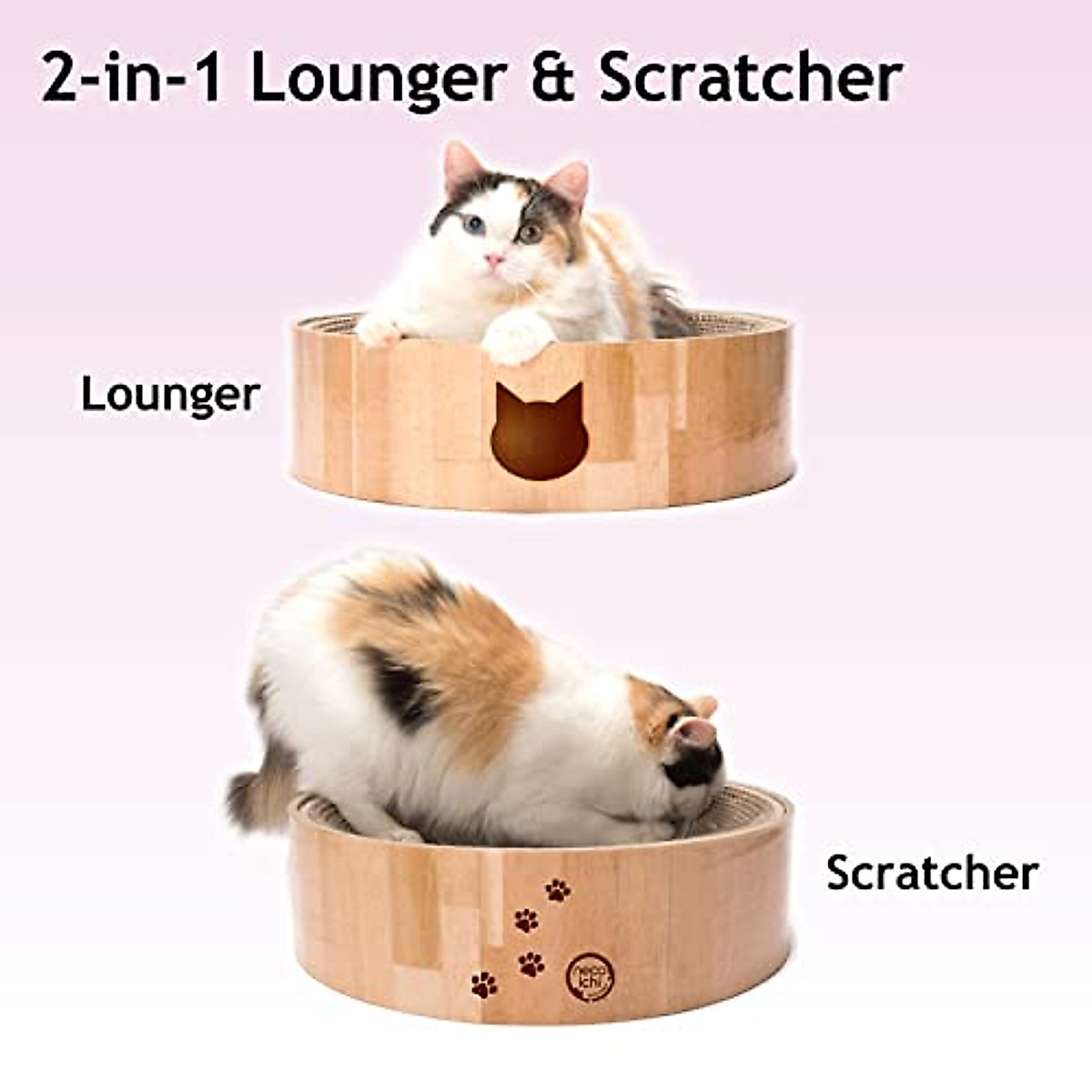 Necoichi Cozy Cat Scratcher Bowl, 100% Recycled Paper, Chemical-Free Materials (Bowl (Oak), Regular)