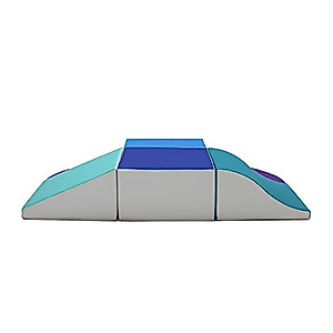 Factory Direct Partners 13021-CTPU SoftScape Playtime All Around Climber for Crawling Infants and Toddlers, Soft Foam Active Playset with Steps and Slides (6-Piece) - Contemporary/Purple