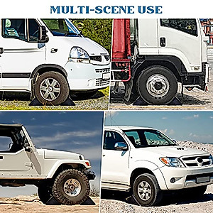 HOXWELL Rubber Wheel Chock with Rope Set of 4pcs, Heavy Duty RV Tire Chocks for Travel Trailers, Camper, Small Airplant, Cars, Motorcycle and Truck 4 Packs, 8" Length x 5" Width x 4" Height