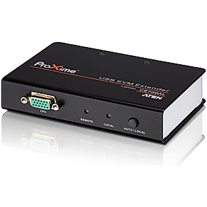 ATEN CE700A Console Extender USB VGA KVM Extender CAT5 up to 500ft - Built in ESD - Includes 2x Power Adapters for Local and Remote Unit, KVM Cables and Rack Mount kit