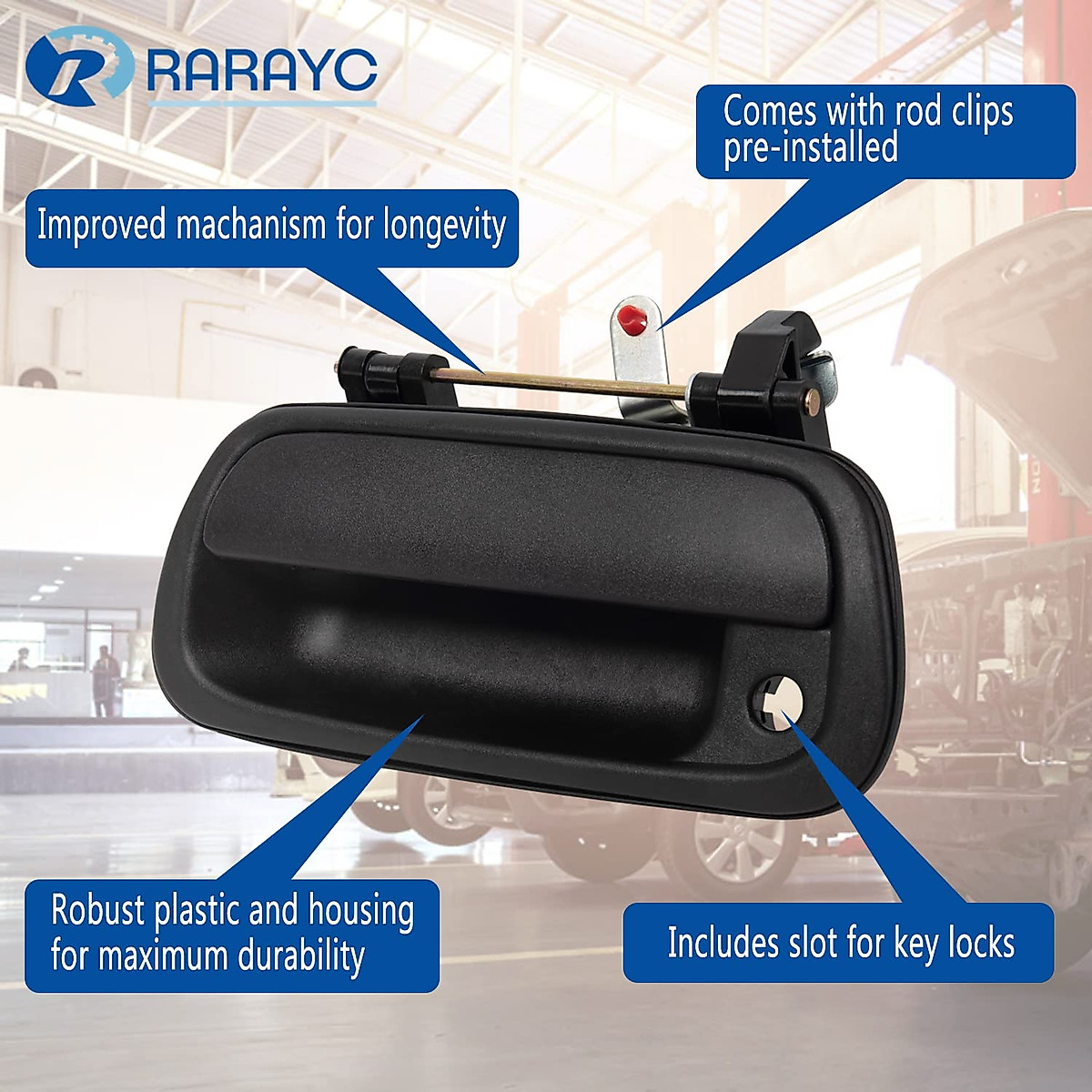 RARAYC Tailgate Handle Liftgate Latch Handle | for 2000-2006 Toyota Tundra | Replaces# 69090-0C010 69090-0C030-C0