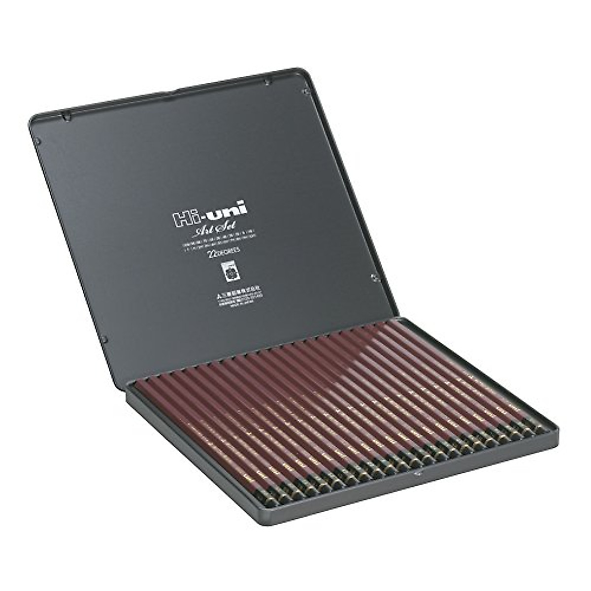 uni Hi Wooden Pencil Art Set - 10B to 10H - Box of 22 (HUAS)