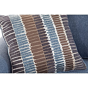 American Furniture Classics Series Model 8-020-A330V8 Loveseat with Two Abstract Chenille Pillows Love Seats, Indigo Blue