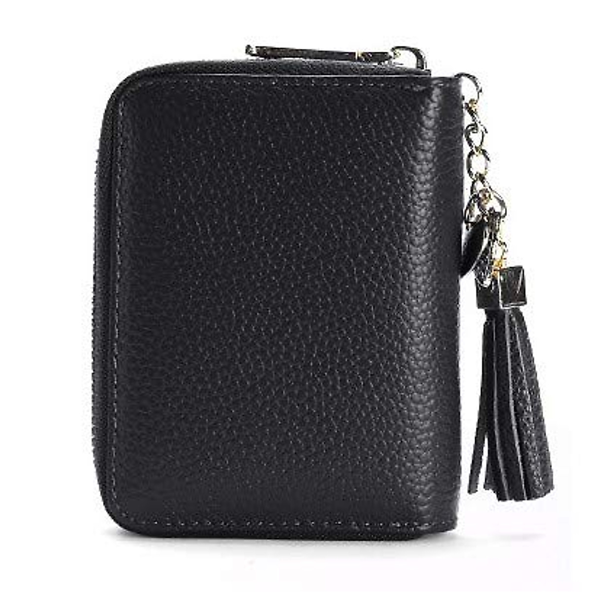 Bestbling Bling Crystal Credit Card Wallet Leather RFID Wallet for Women Wallet Zip Leather Card Case Holder Organizer (Silver)