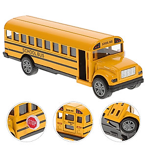 NUOBESTY Bus 1pc Decor Birthday Favor Vehicles Tabletop House Mini Children Girls Sand Toy, Party Car Boys Back Diecast Vehicle Alloy Model Small Construction Random Toys Funny Bus Toy