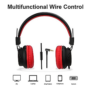 DREATI Kids Headphones with Microphone,Kid On-Earphone for Boys Girls The Gift,Stereo Youth Headset for School/Travel/iPad/PC/Cellphone(Black)