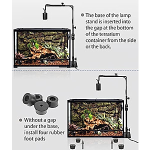 Reptile Heat Lamp with Adjustable Lamp Stand for Reptile, Turtle Heat Lamp Basking Light Bulb with Metal Light Stand For Terrarium and Tank, Heating Lamp Holder with Small Heat Lamp and Dimmer Switch