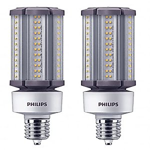 Philips 559757 Corn Cob 45W LED = 175W - 200W HID Retrofit Lamp 6200 Lumen Light Bulb Outdoor Post Tops Parking Lots Ballast Bypass 3000K Mogul 45CC/LED/830/ND ED23.5 ED28 BT28 MVR175 MH175/ED28 MH175