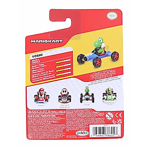 Mario Kart Jakks Nintendo Yoshi in Blue Mach 8 Vehicle 2.5 inch Figure