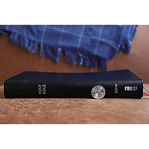 NIV, Thinline Bible, Giant Print, Bonded Leather, Black, Red Letter, Comfort Print