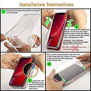 COOLQO Compatible for iPhone 13 Mini Case 5.4 Inch, with [2 x Tempered Glass Screen Protector] Clear 360 Full Body Protective Coverage Silicone 14 ft Drop Military Grade Shockproof Phone Cover