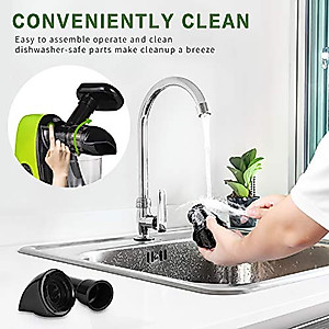 CIRAGO Juicer Machines, Slow Masticating Juicer Extractor Two Speed Adjustment, Easy to Clean, Quiet Motor, Cold Press Juicer for Vegetables and Fruits, BPA-Free (Green)