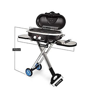 TONPOP Integrated Portable Trolley BBQ Grill Outdoor Camping Barbecue Grill Gas Stove Kebab Grill Camping Grill
