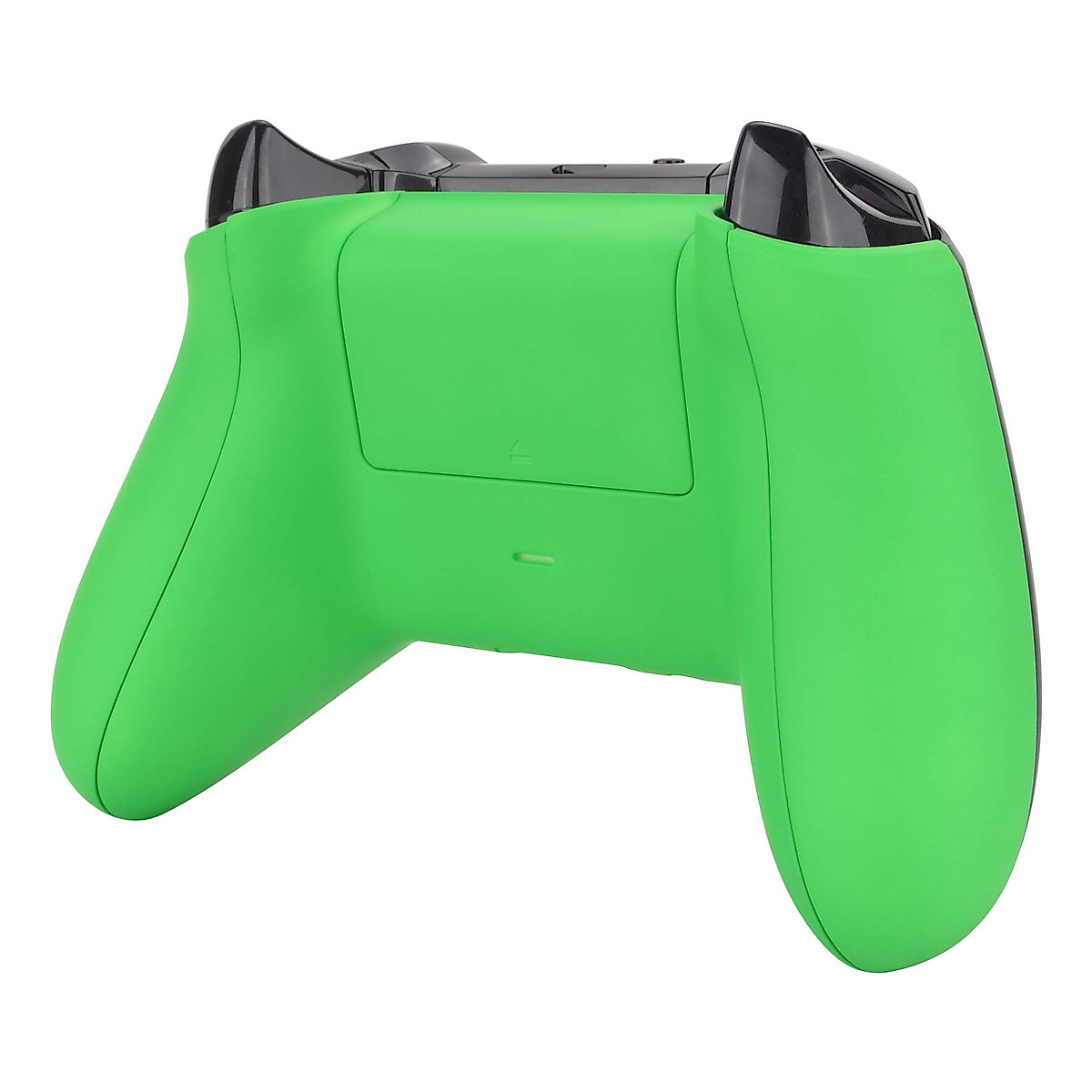 eXtremeRate Soft Touch Grip Custom Bottom Shell Back Panels for Xbox One S & One X Controller, Green Replacement Back Shell Side Rails w/Battery Cover for Xbox One S X Controller Model 1708