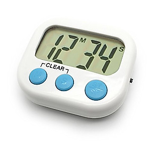 6 Pack Digital Timer for Teacher Small Timers for Kids Magnetic Back Big LCD Display Loud Alarm Minute Second Count Up Countdown with ON/Off Switch for Classroom, Homework, Exercise(3 Blue & 3 White)