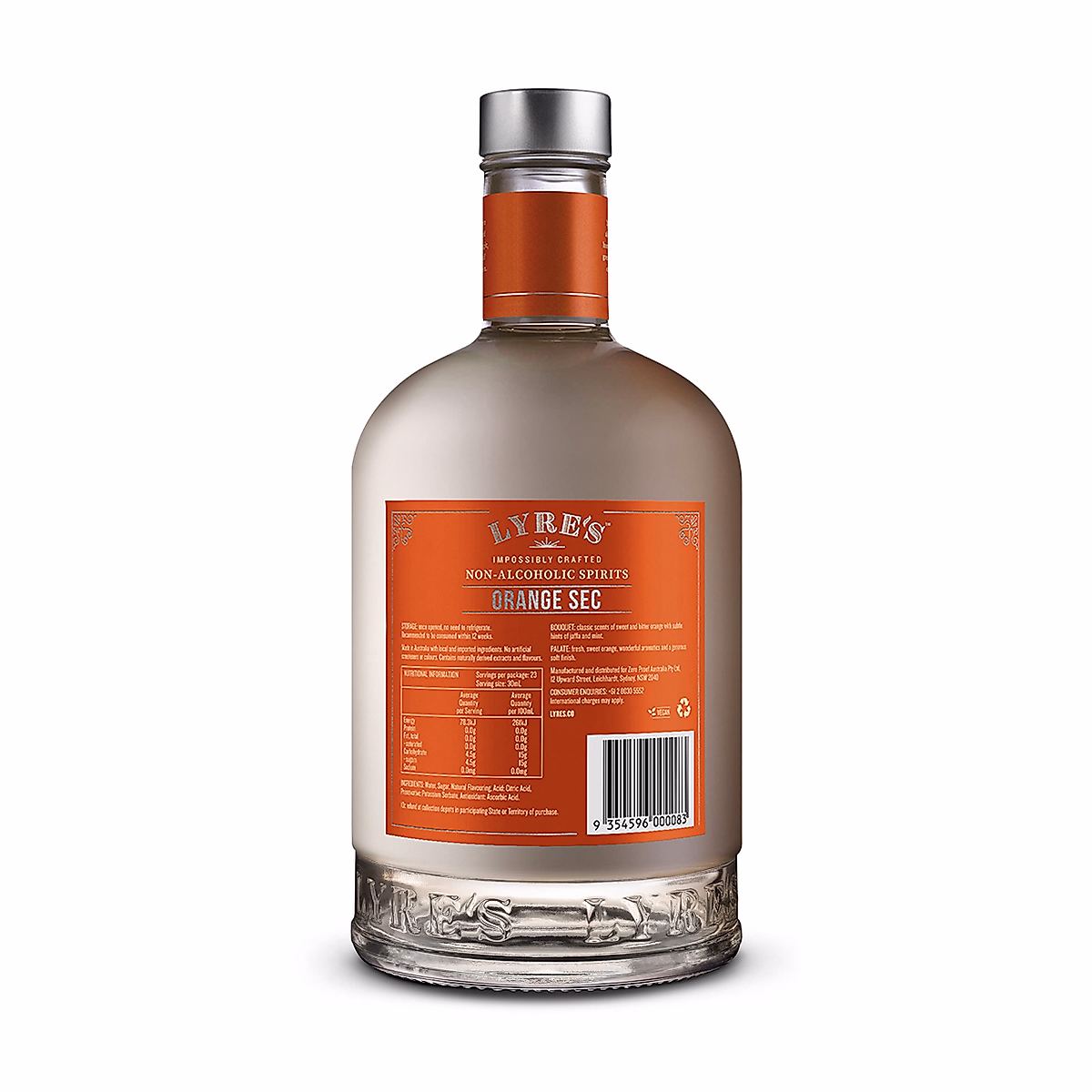 Lyre's Orange Sec Premium Non Alcoholic Spirits, Mocktails & Nonalcoholic Drinks, Triple Sec Style, 23.7 Fl Oz