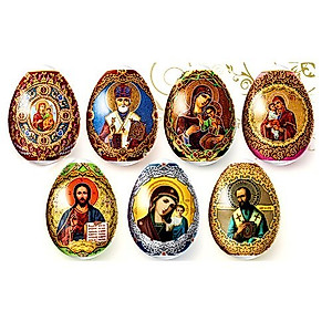 Religious Gifts Decorative Egg Wraps Russian Icons 7 Pcs in Pack