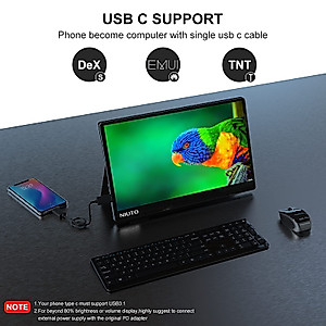 4K Portable Touch Monitor Travel Screen Second Touchscreen Extender UHD USB C Computer Gaming for Laptop 14.0 Inch 3840 X 2160 IPS Compatible with Mac,MacBook,Nintendo Switch