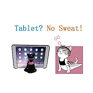 Alpha Go Cell Phone Holder, Yoga Black Cat Smartphone Stand, Dock, Cradle, Compatible with iPhone, All Android Smartphone Charging, Desktop Accessories Pal