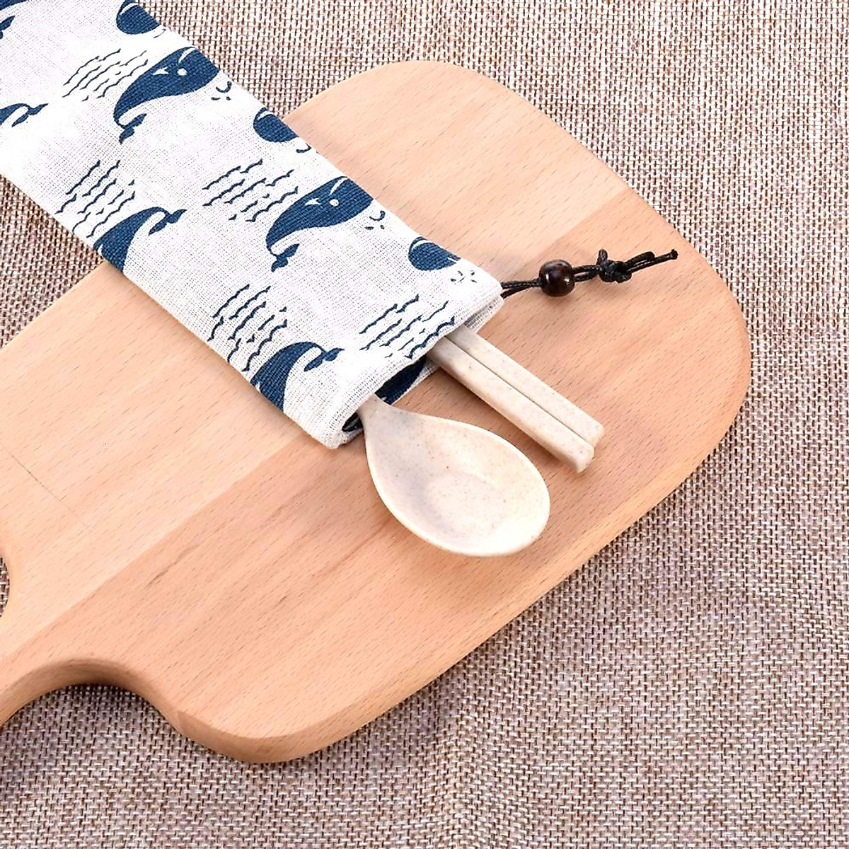 10 Pack Straw Carrying Case,CKANDAY Travel Cutlery Pouch Cloth Bag for Stainless Steel Glass Drinking Metal Straw Knife Fork Spoon Chopsticks Cleaning Brush - 10 Colors / 9.84 x 2.36in